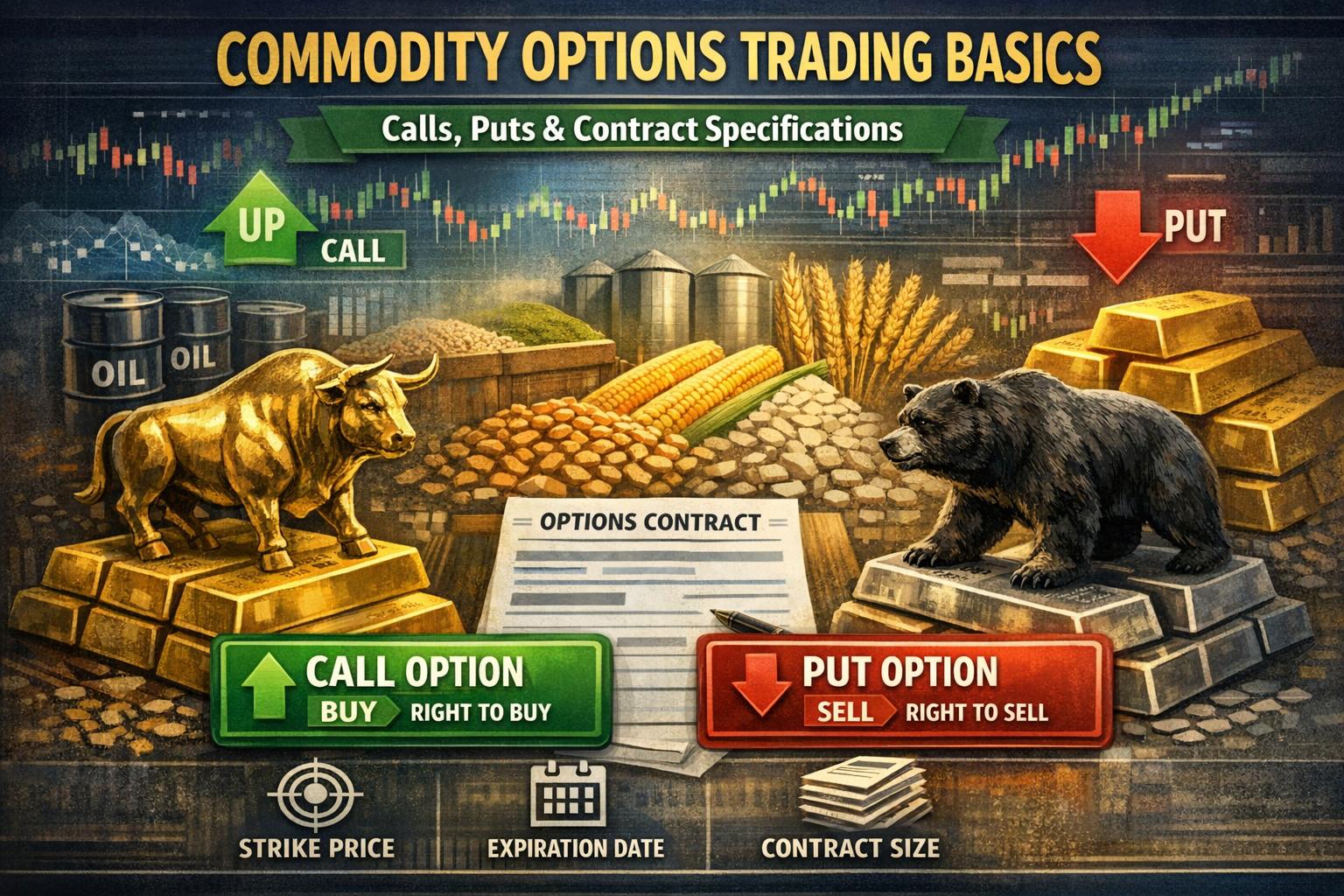 Commodity Options Trading Basics: Calls, Puts, and Contract Specifications